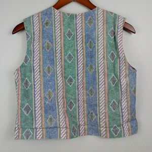 Tracy Evans | Tops | Vintage Aztec Print Western Vest Crop Top Shirt ...